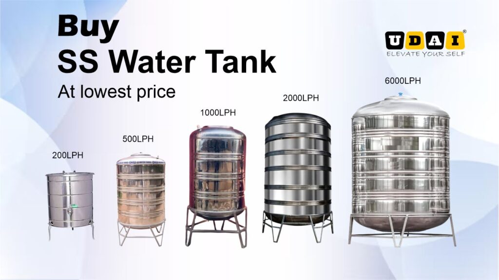 Buy SS Water Tank 200 Litre to 6000 Litre - 3D Aqua